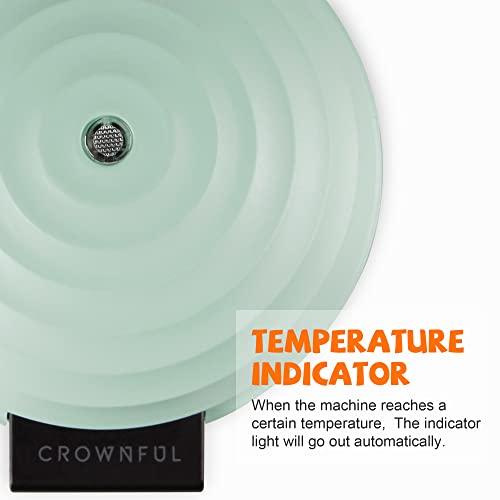CROWNFUL Mini Waffle Maker Machine, 4 Inch Chaffle Maker with Compact Design, Easy to Clean, Non-Stick Surface, Recipe Guide Included, Perfect for Breakfast, Dessert, Sandwich, or Other Snacks, Green
