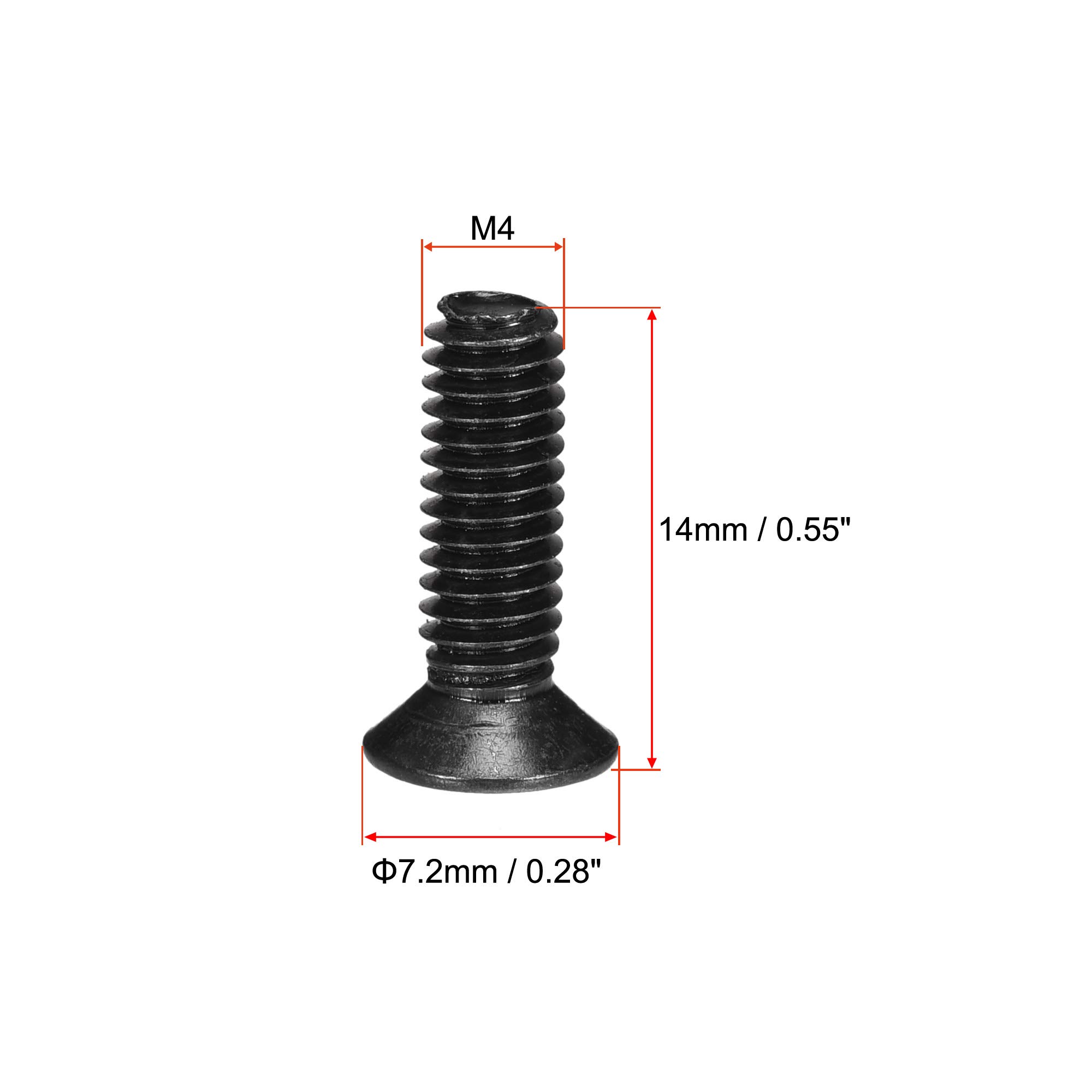 uxcell M4 x 14mm Phillips Screw Fastener Black for Laptop PC TV Fan Switch 200pcs