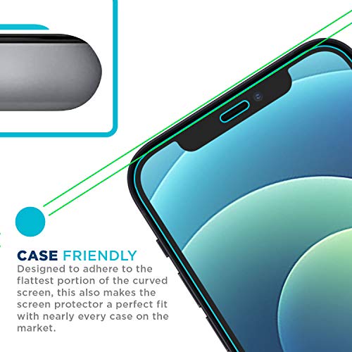 Tech Armor Ballistic Glass Screen Protector for iPhone 12 and iPhone 12 Pro [6.1 Inch] Display 3 Pack Tempered Glass, Case Friendly