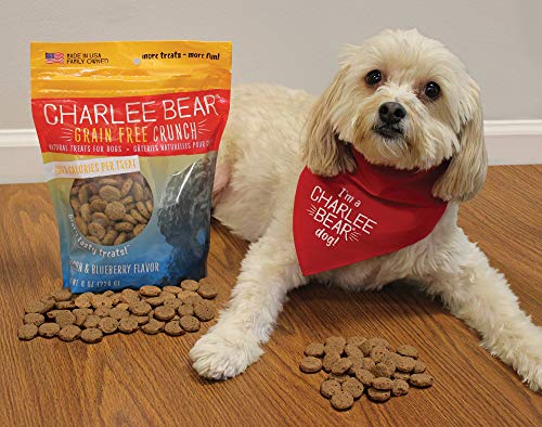 Charlee Bear Grain Free Crunch Dog Treats, Bacon & Blueberry Flavor, 8 oz