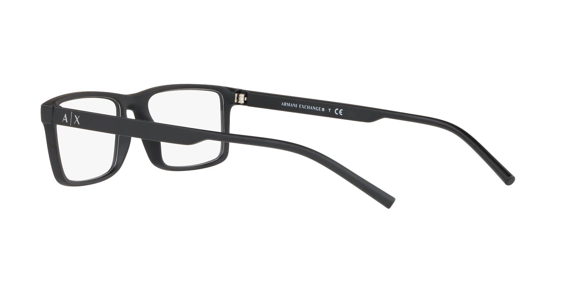 A|X ARMANI EXCHANGE Men's Ax3060f Low Bridge Fit Rectangular Prescription Eyeglass Frames, Matte Black/Demo Lens, 54 mm