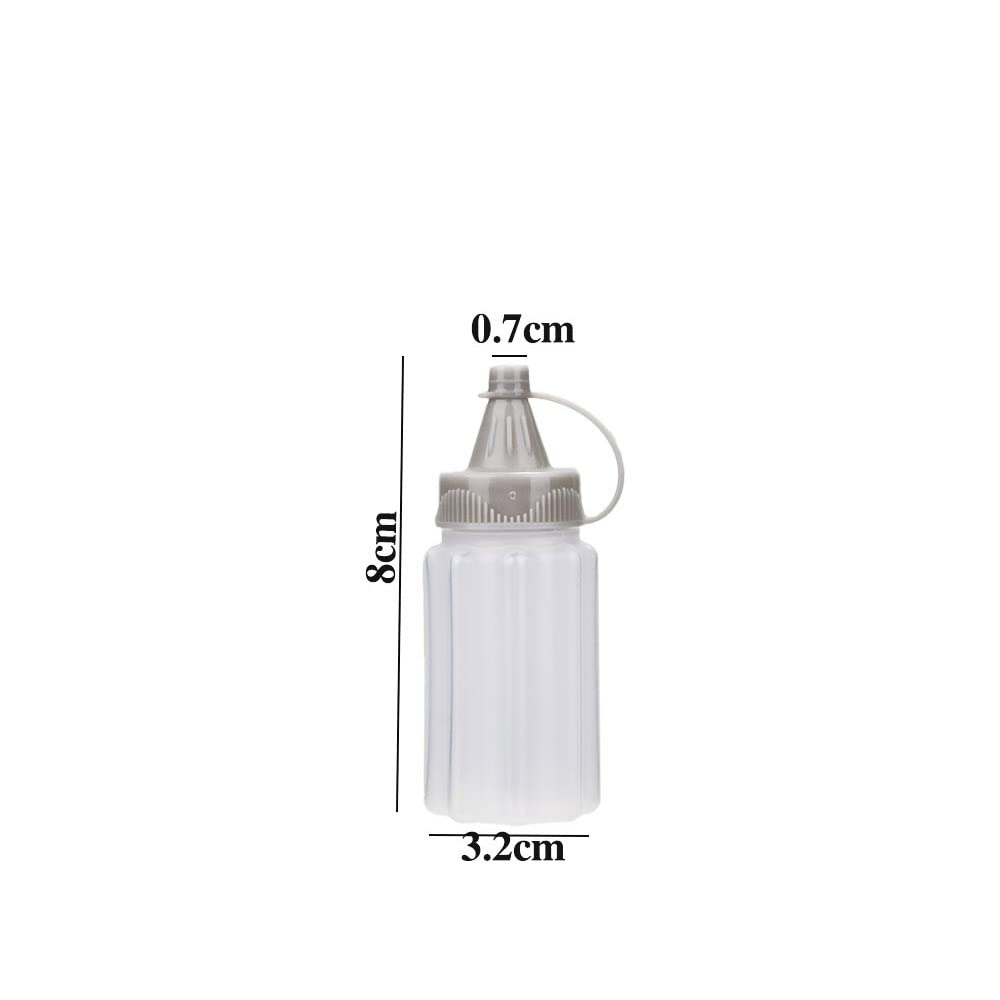4pcs Plastic Squeeze Condiment Bottles,Mini Sauce Jam Squeeze Bottle, Ketchup Honey Bottle,Salad Dressing Container for Lunch, BBQ, Camping