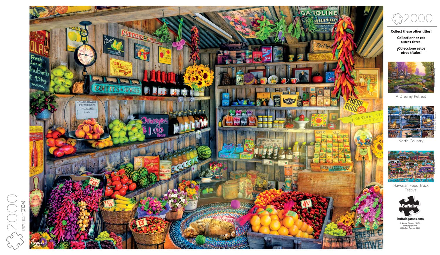 Buffalo Games - Aimee Stewart - Farm Fresh - 2000 Piece Jigsaw Puzzle for Adults Challenging Puzzle Perfect for Game Nights - Finished Puzzle Size is 38.50 x 26.50
