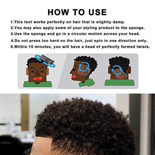 4 Pcs Varied Hair Sponges, Curl Sponge for Men, Twist Sponges, Sponge Brush for Afro Curl, Dreadlock Sponge(blend)