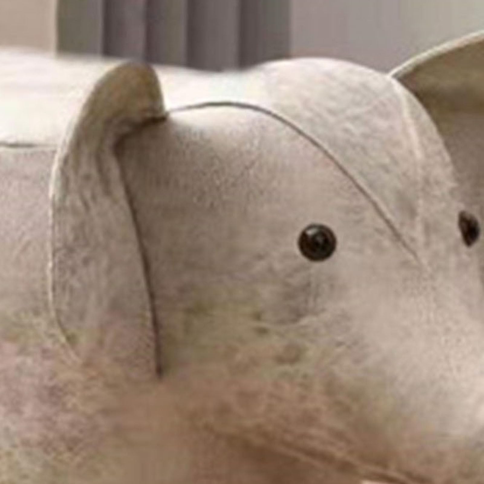 Animal Footstools, Cartoon Animal Shape Footstools, Cute Elephant Shaped Stool Ottomans, Mini Ottoman Furniture for Nursery, Bedroom, Playroom, and Living Room Decor, Multipurpose Small(Grey White)