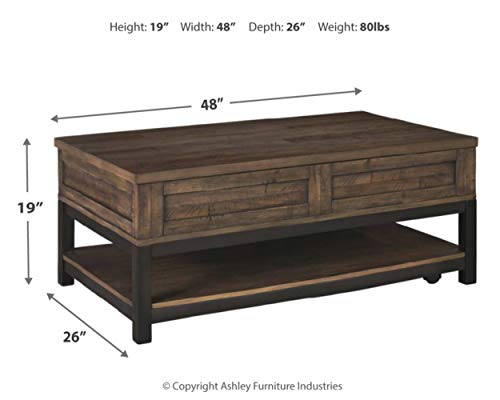 Signature Design by Ashley Johurst Rect Lift Top Cocktail Table, Brown