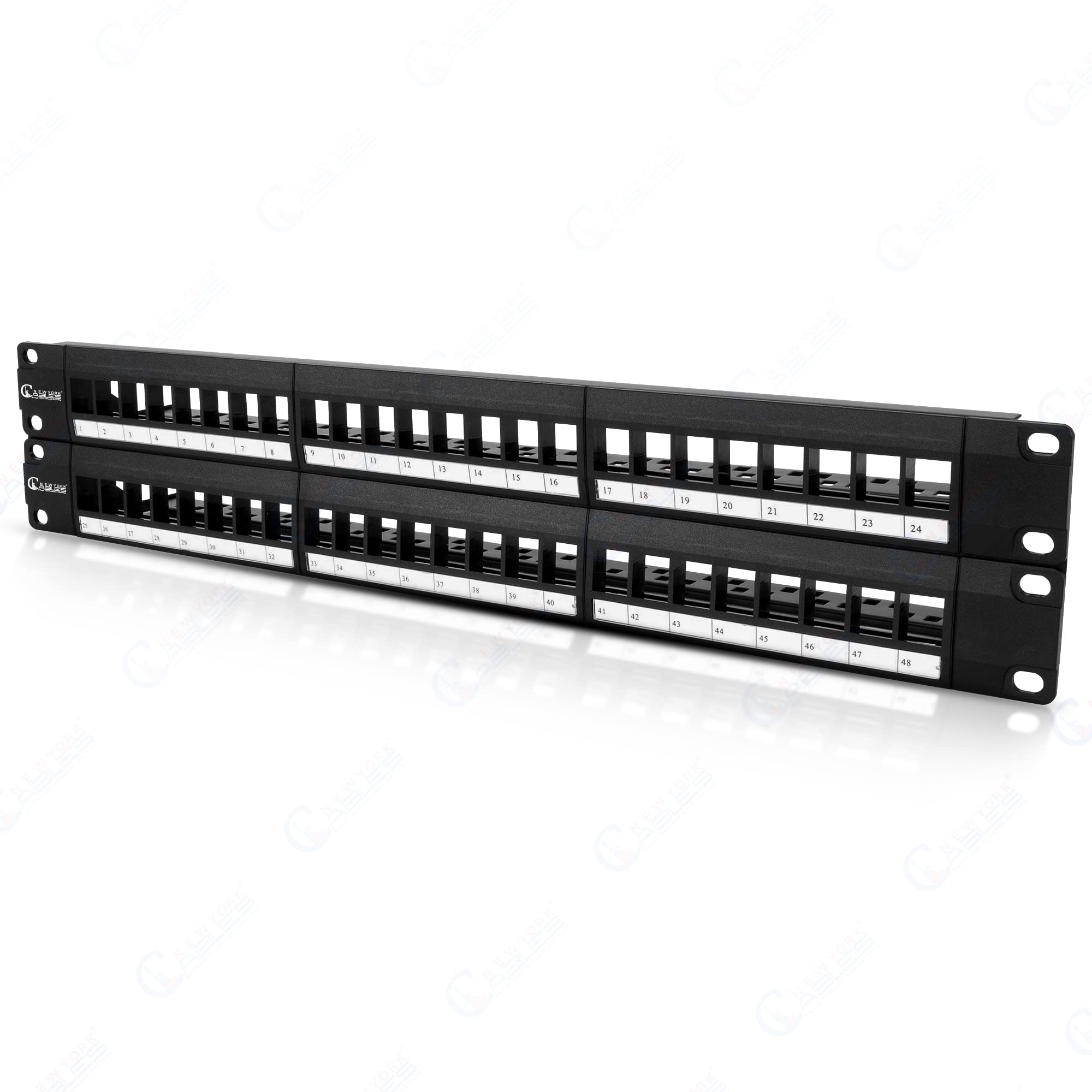 NewYork Cables® Blank Keystone/Patch Panel Network Patch Panel for Data Centers, Offices, and Server Rooms (Unloaded, 48 Port Patch Pannel Unloaded)