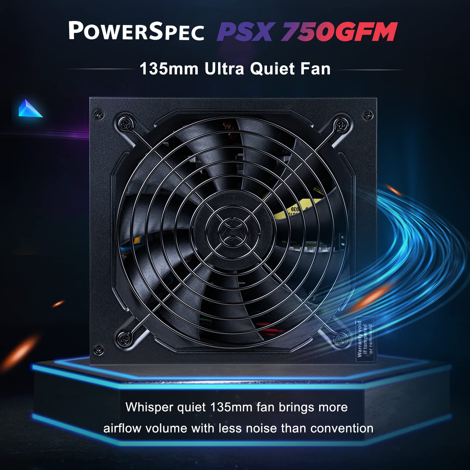 PowerSpec 750 Watt 80 Plus Gold Fully Modular ATX Power Supply Active PFC SLI Crossfire Ready Gaming PC PSU Computer Power Supplies, PS 750GFM