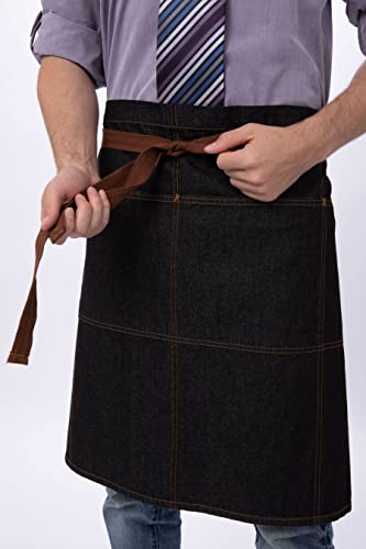 Chef Works Unisex Memphis Bistro Apron, Black, One Size