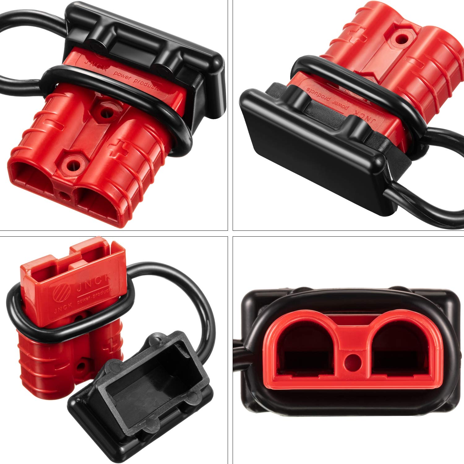 Boao 6 Sets 6-10 Gauge Battery Quick Connect Disconnect 50a 12-36v Battery Quick Connector Quick Wire Harness Plug Kit Battery Quick Connector Disconnect Plug for Motor Winch Trailer(Red)