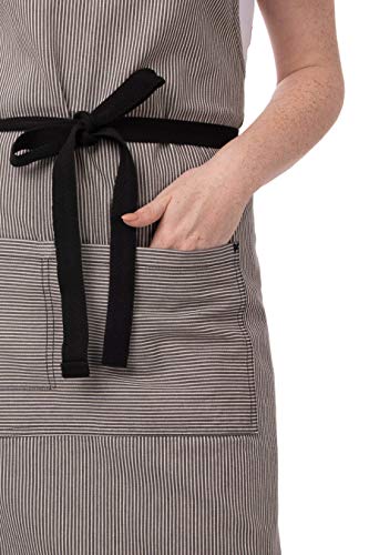 Chef Works Unisex Portland Bib Apron, Black, One Size