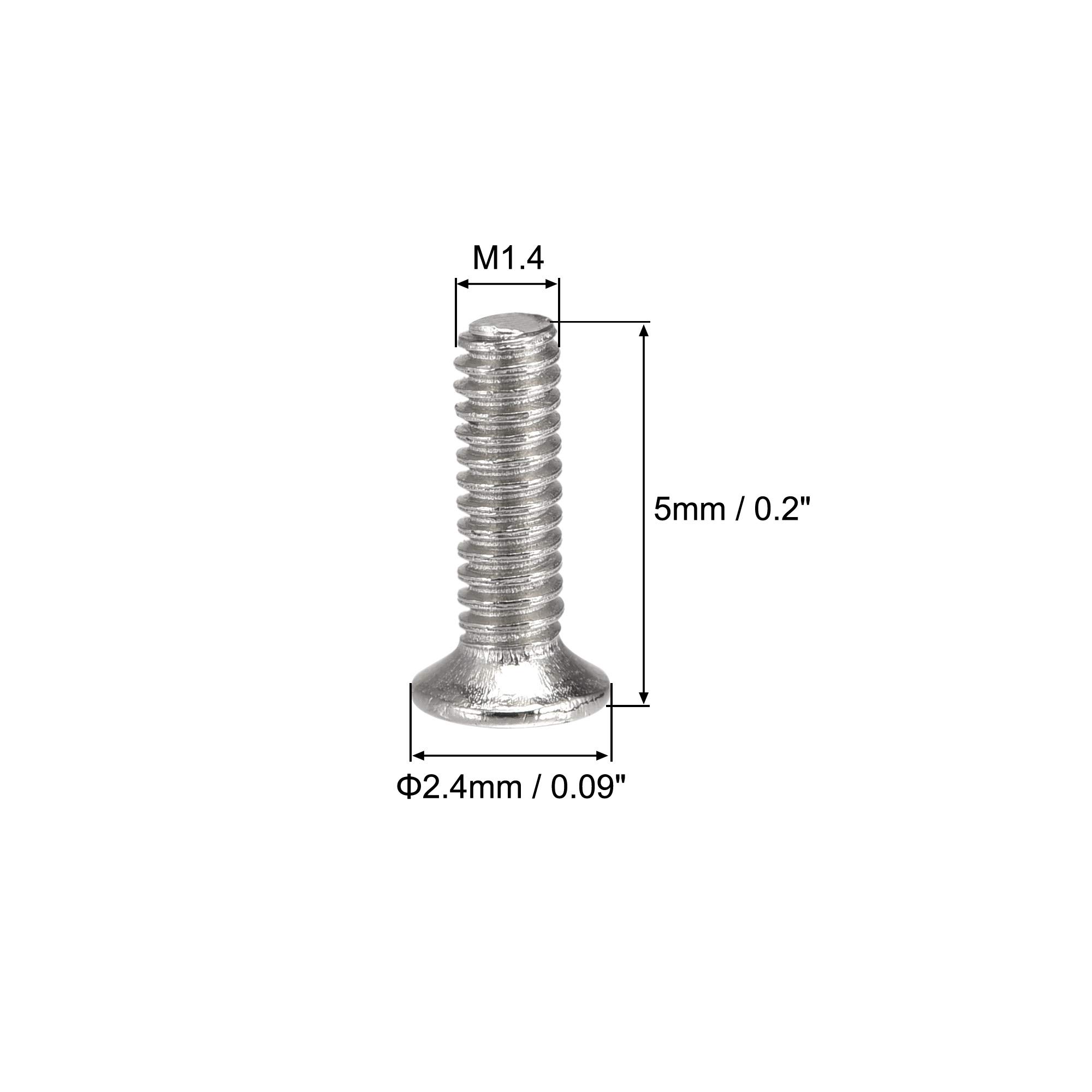 uxcell M1.4 x 5mm Phillips Screw Fastener Silver Tone for Laptop PC TV Fan Switch 500pcs