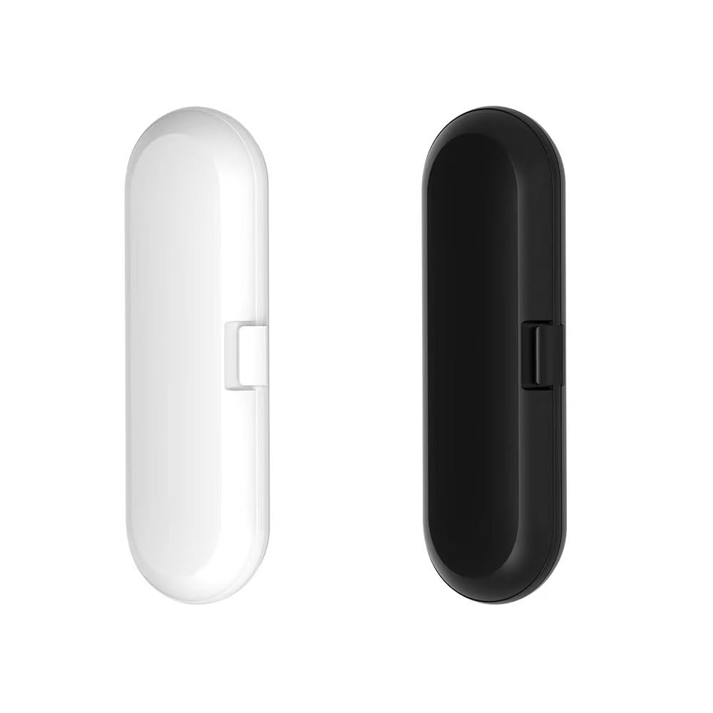 USUNQE Pack of 2 Electric Toothbrush Travel Case, Toothbrush Carrying Container Holder for Oral-B Pro and Other Electric Toothbrush(White & Black)