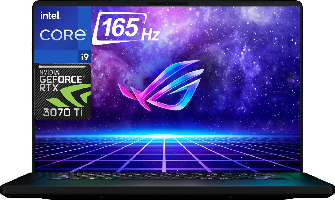 ASUS ROG Zephyrus M16 Gaming Laptop 2023 Newest, 16" WQXGA 165Hz Display, Intel Core i9 12900H, NVIDIA GeForce RTX 3070 Ti, 40GB DDR5 RAM, 1TB SSD, Wi-Fi 6E, Backlit Keyboard, Windows 11 Home