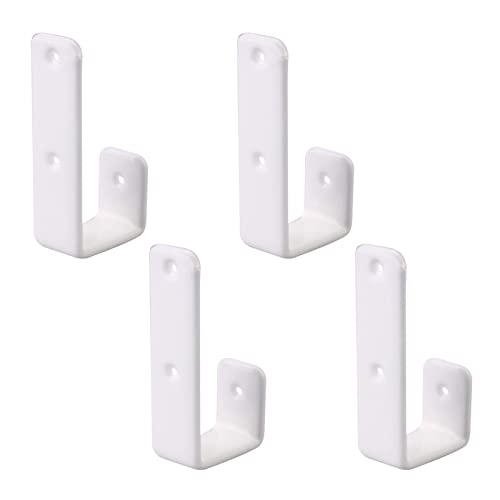 AIXITONG 4 Pcs 7 Shape Heavy Duty Bunk Bed Ladder Hooks Wooden Ladder Fixed Angle Irons White Bed Ladder Hooks for Bunk Beds