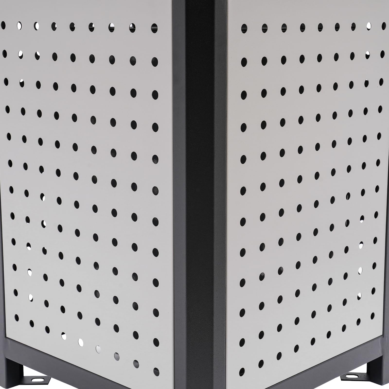 Oiveinya Industrial Waste Container,Stainless Steel Galvanized Heavy Duty Trash Can with Lid and Ashtray,Large Square Trash Can for Industrial Mall Kitchen Restaurants Indoor Outdoor (15 Gallons)