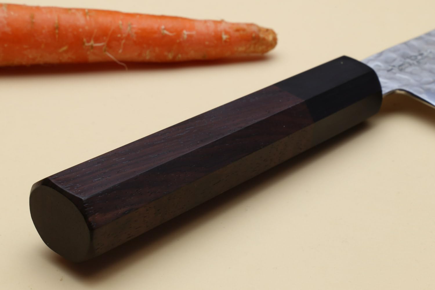 Yoshihiro Super Blue Steel Stainless Clad Hammered Gyuto Chefs Knife Rosewood Handle (8.25"(210mm) & Saya)