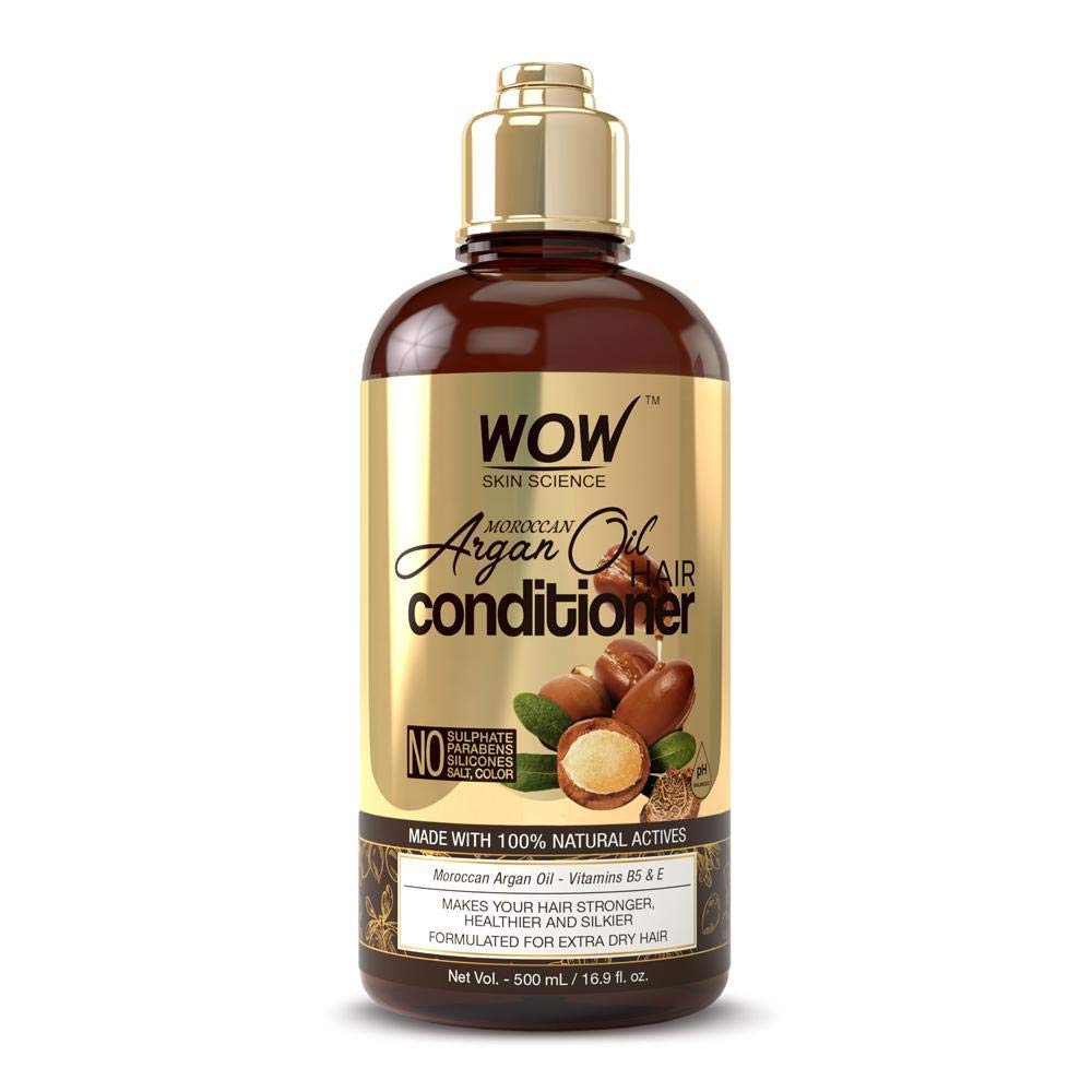 WOW Skin Science Moroccan Argan Oil Hair Conditioner Increase Gloss, Hydration, Shine - Reduce Itchy Scalp, Dandruff & Frizz - No Parabens or Sulfates - All Hair Types (16.9 Fl Oz (Pack of 1))
