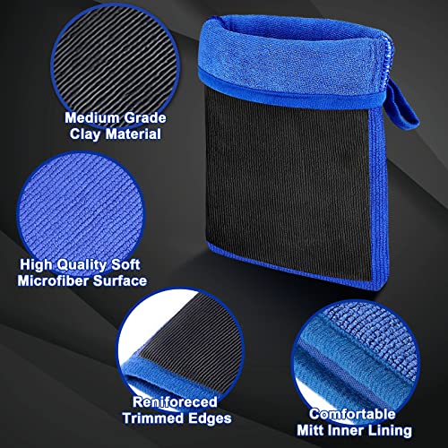 GMISUN Clay Mitt, 2 Pack Clay Bar Mitt for Car Detailing, Medium Grade Magic Car Wash Mitt Auto Detailing, Scratch Free and Paint Safe for Car Detailing Cleaning Polishing Paint, Glass, Wheels