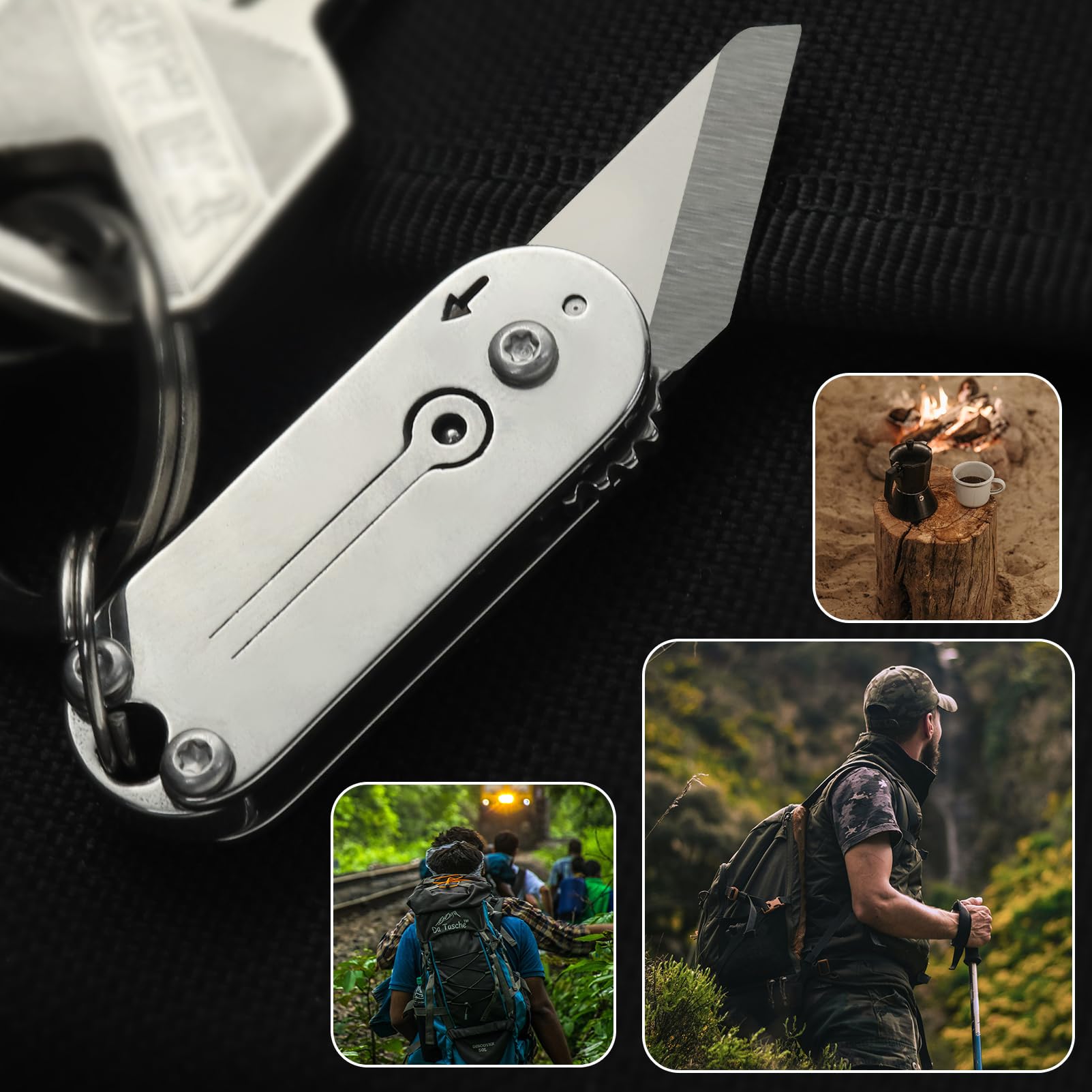 PJYTAC Mini Pocket Knife for Every Day Carry, Fathers Day Gift Stainless Steel Portable Small Open Box Knife EDC Tool