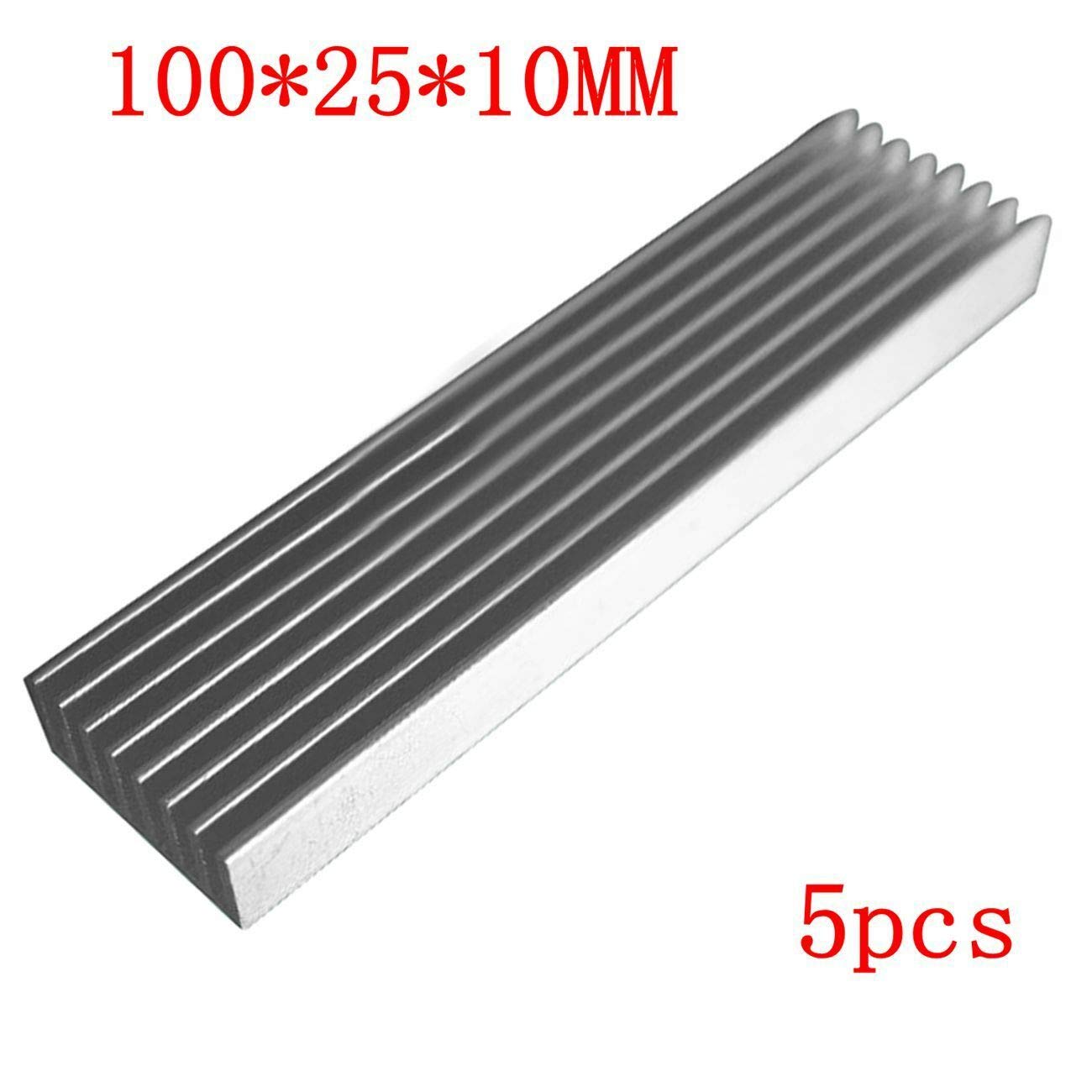 5PCS 100 * 25 * 10mm Aluminum Chip Heat Sink Heatsink Cooling LED Power IC Transistor