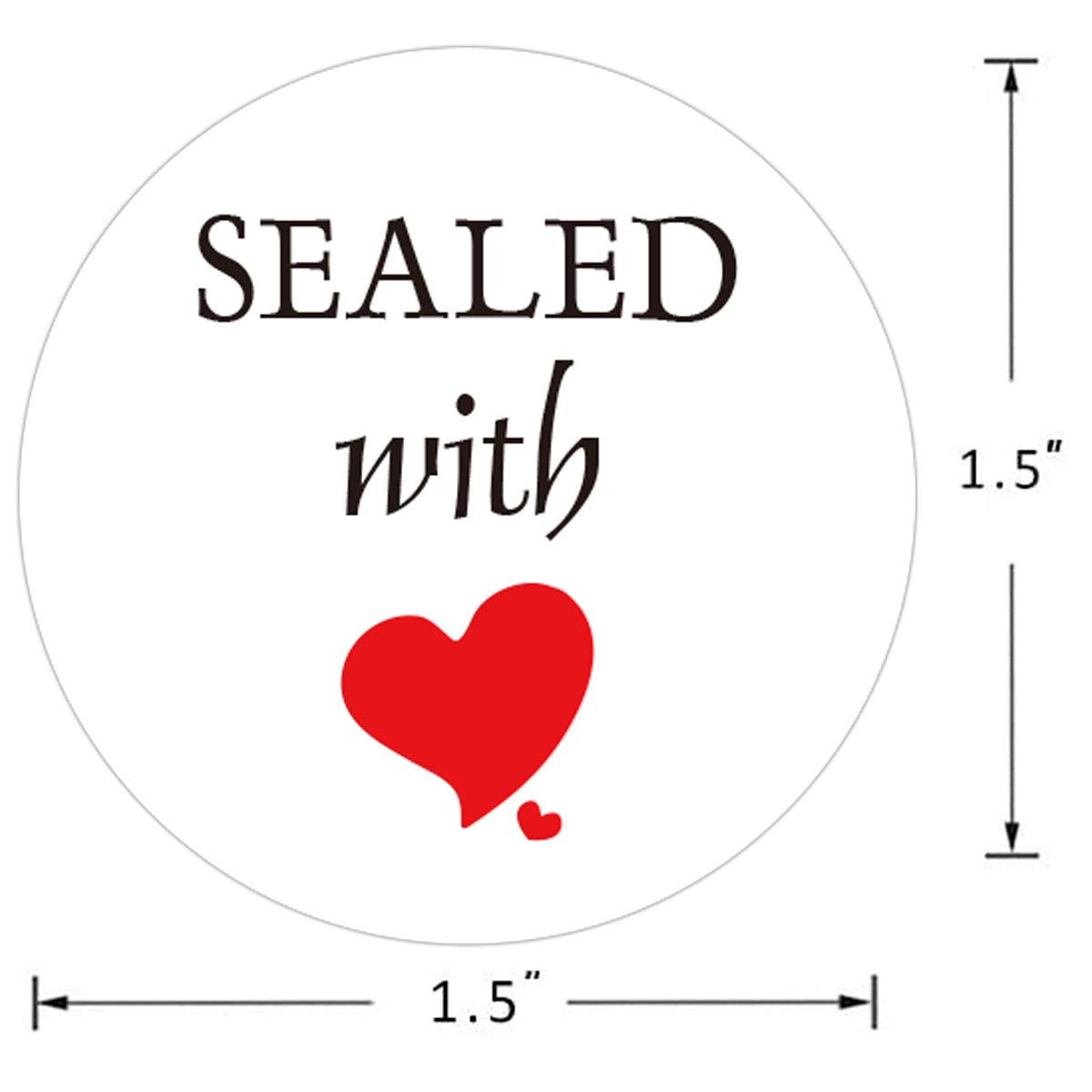 reMarkable Sealed with Love Stickers, 1.5 Inch Kraft Paper Heart Stickers, 500 Labels on a Roll, White