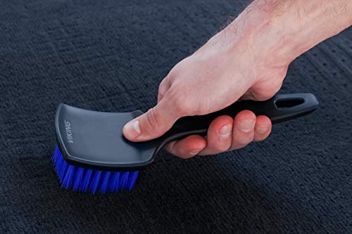 Viking Carpet and Upholstery Cleaning Brush, Scrub Brush for Car Interior and Home, Black/Blue