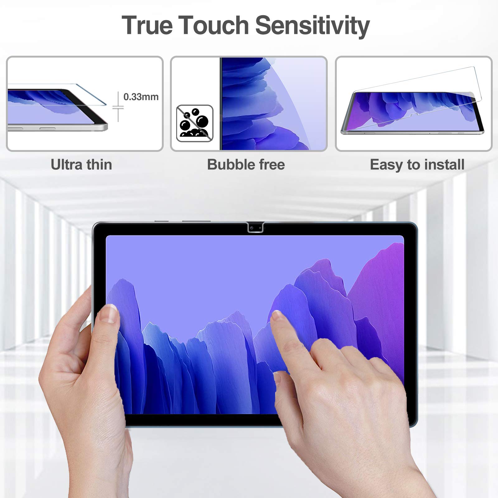 ProCase 2 Pack Galaxy Tab A7 10.4 2020 Screen Protector T500 T503 T505 T507, Tempered Glass Screen Film Guard for 10.4 Inch Galaxy Tab A7 2020 Tablet SM-T500 SM-T503 SM-T505 SM-T507