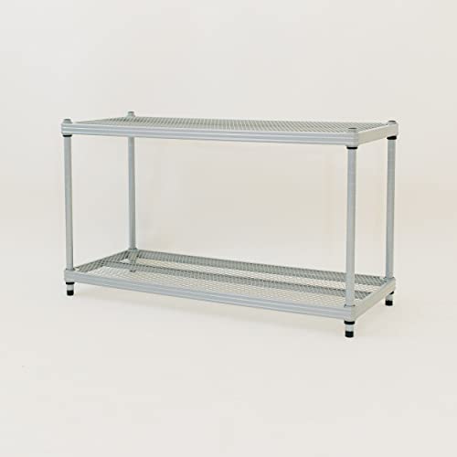 Design Ideas Meshworks 2 Tier Short Stacking Heavy Duty Metal Storage Shelving Unit, 440 Pound Capacity per Shelf, Great for Bathroom, Pantry, and Garage Storage, 31β x 13β x 17.5β