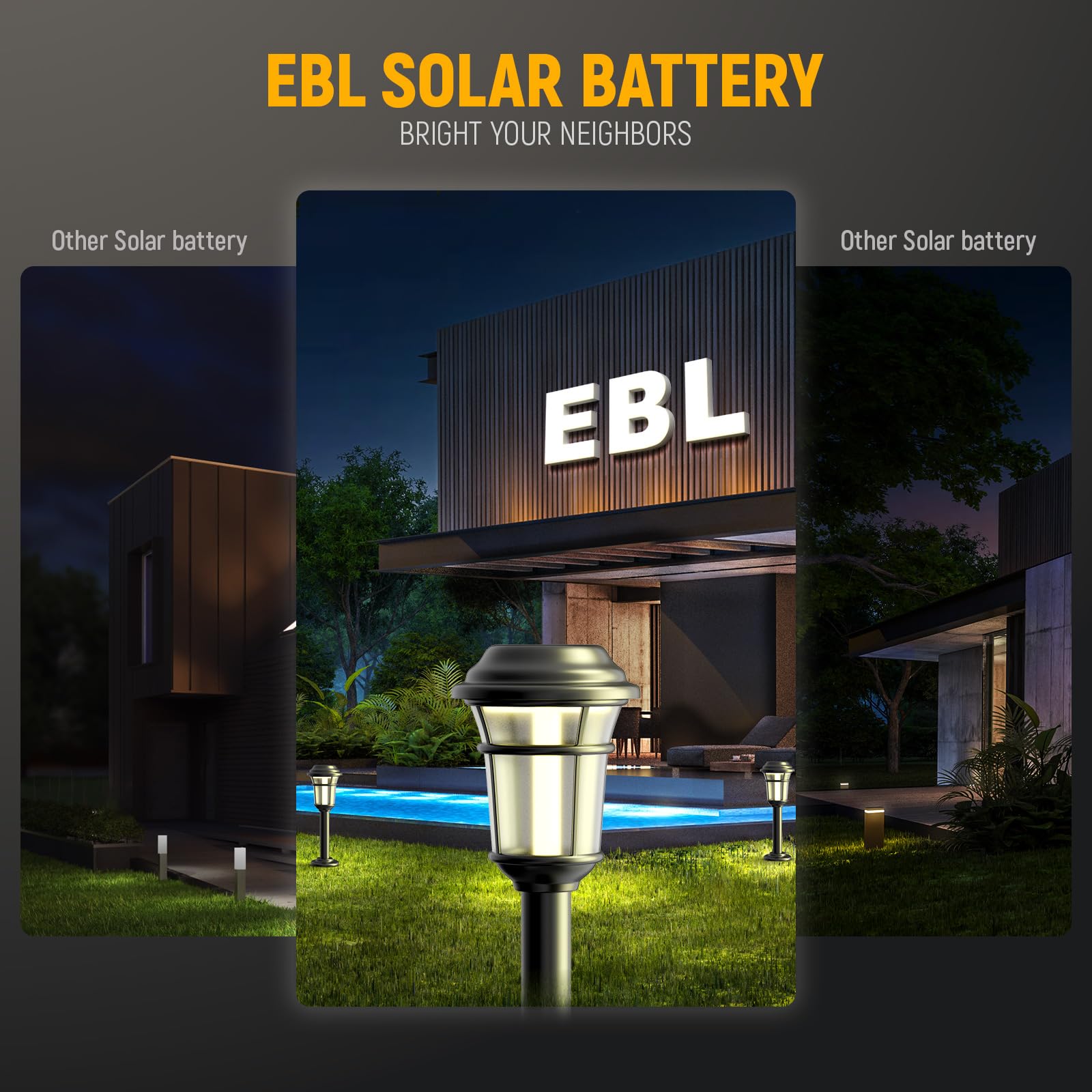 EBL 1100mAh Solar AA Batteries for Outdoor Solar Lights Garden Lights Household Devices, Pre Charged AA Rechargeable Batteries 1.2V High Performance Solar Battery (Pack of 20)