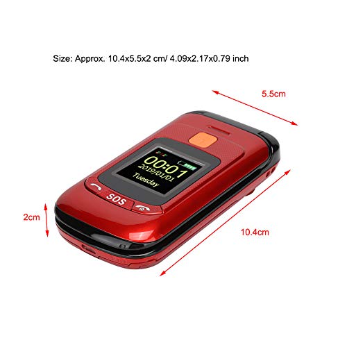 Tosuny Cell Phone for Seniors,Easy to use, Full VoiceAssistance Flip Phone 2.4 inch Touch Screen Support Dual SIM Card and 2800mAh Large Capacity Battery and High Light Flashlight(US Plug)