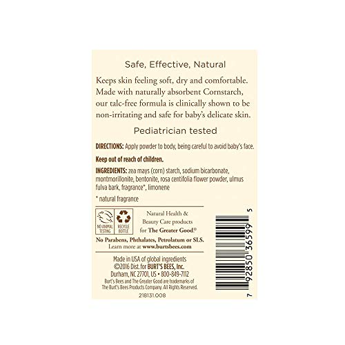 Burt's Bees Baby 100% Natural Dusting Powder, Talc-Free Baby Powder - 4.5 Ounce Bottle (Pack of 3)