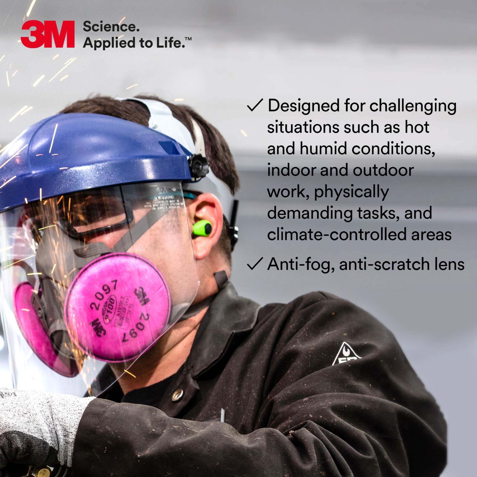 3M Safety Glasses, Solus 2000 Series, ANSI Z87, Scotchgard Anti-Fog Anti-Scratch, Clear Lens, Gray/Red Frame