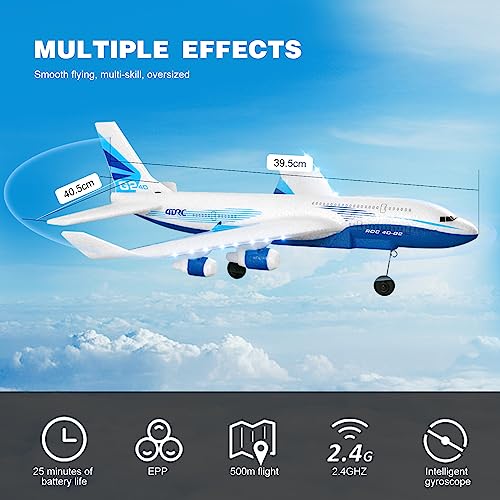 4DRC RC Plane,G2 Remote Control Jet Airplane for Beginners Adult, Ready to Fly Airplane with One Key Aerobatic,LED Light,4-Axis Fighter Jet,2.4Ghz Plane for Kids Boys Girls Beginner,2 Battery