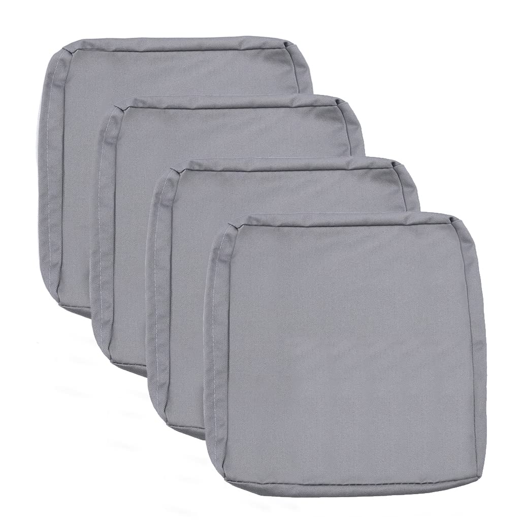 Sqodok Patio Cushion Covers 24x22, Water Resistant Outdoor Cushion Covers for Patio Furniture, 4Pack Patio Cushion Seat Slicovers Replacement for Sectional Sofa, Wicker Chair, Grey Heather