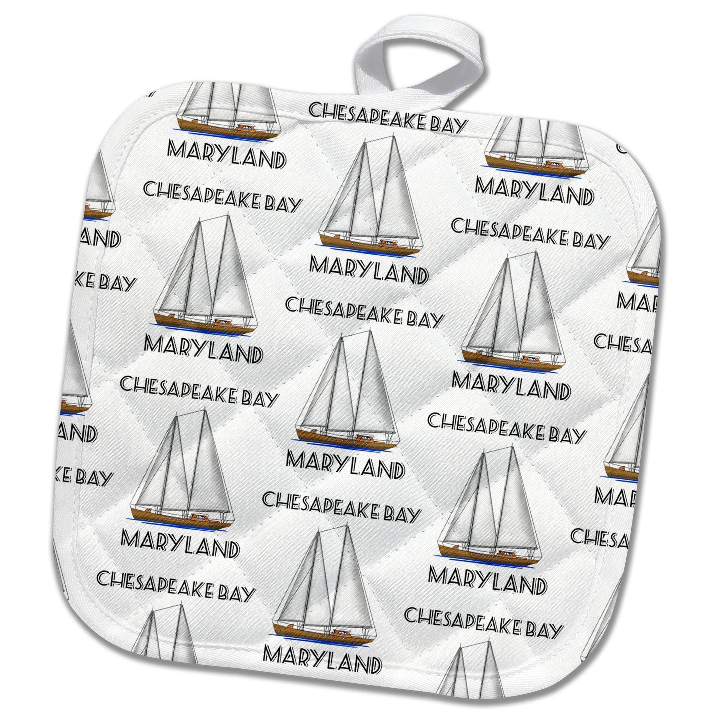 3dRose The Perfect Sailing Design for a Chesapeake Bay Maryland Captain. - Potholders (PHL_352357_1)