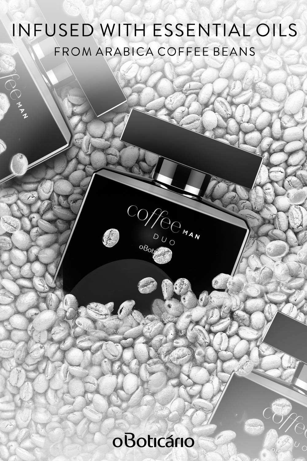 O BOTICARIO Coffee Duo Man Eau de Toilette, Long Lasting Fragrance Cologne for Men, Fresh Spice Scent, 3.4 Ounce
