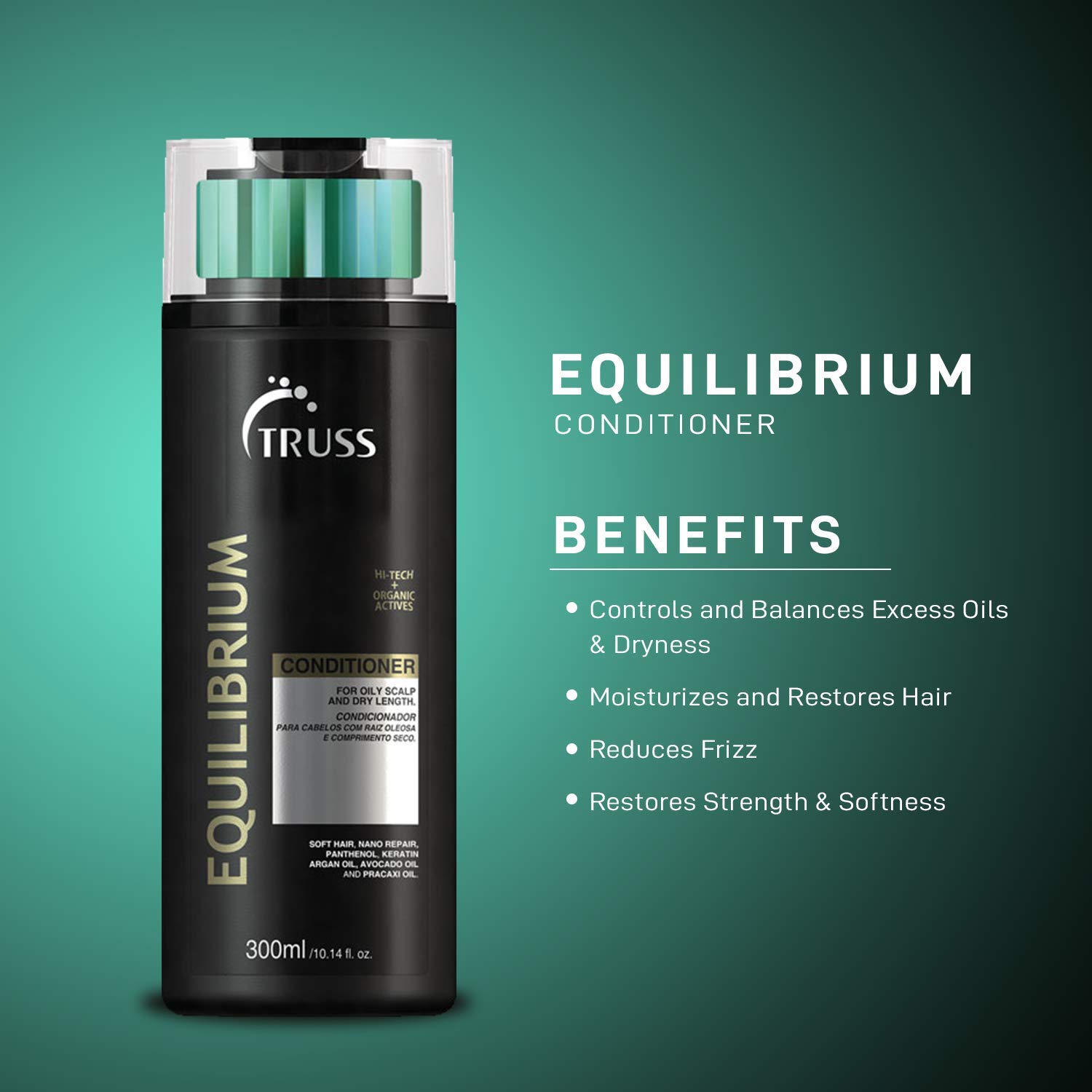 Truss Night Spa Hair Serum Bundle with Equilibrium Conditioner and Shampoo Set