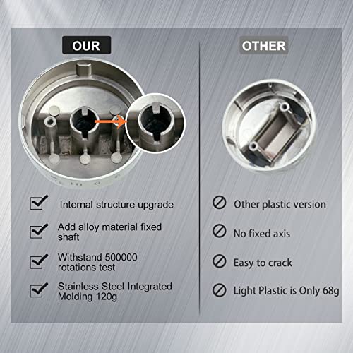 5 Pack Stainless Steel WB03x24818 Gas Stove Knob Replacement for ge,PS11729081 AP5989029 100% Stainless Steel Stove Replacement Knobs,Compatible with ge Stove Knob(Not Universal)-1 Years Warranty