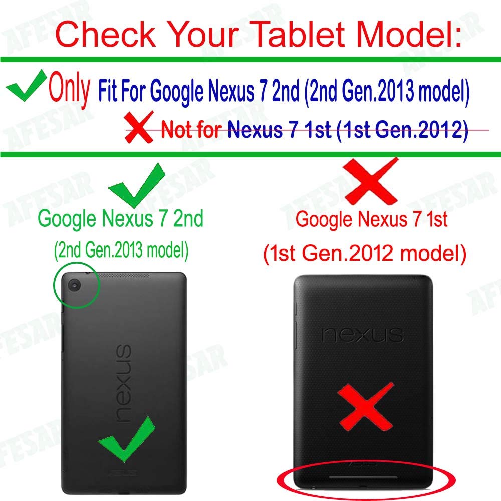 Kuesn Google Nexus 7 2nd (2nd.2013 Model) pu Leather Pouch with Stand - Fit for 2013 Release Nexus 7 Tablet (Black)