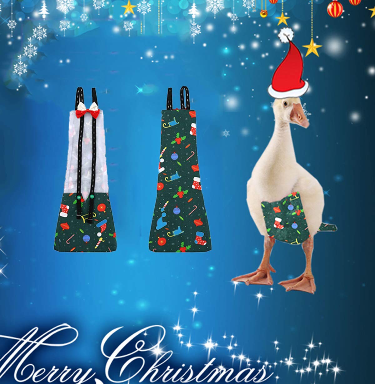 ZJW Chicken Diapers, Duck Diapers, Adjustable Poultry Cloth, Washable and Reusable, Suitable for Holidays, Birthdays, Celebration Party Gifts(S), Green