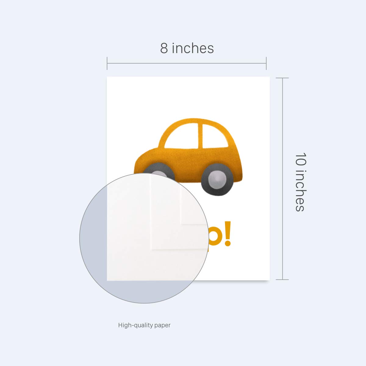 unoXdos Set of 4 Cute Transportation Posters 8" X 10" Unframed | Nursery Decorations | Baby Nursery Hanging | Kids Room Decor | Car Train Ship Airplane | Boy Room Decor