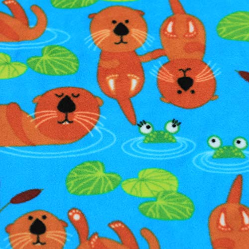 Otters Anti-Pill No-Sew Throw Fleece Fabric Kit (50x60)