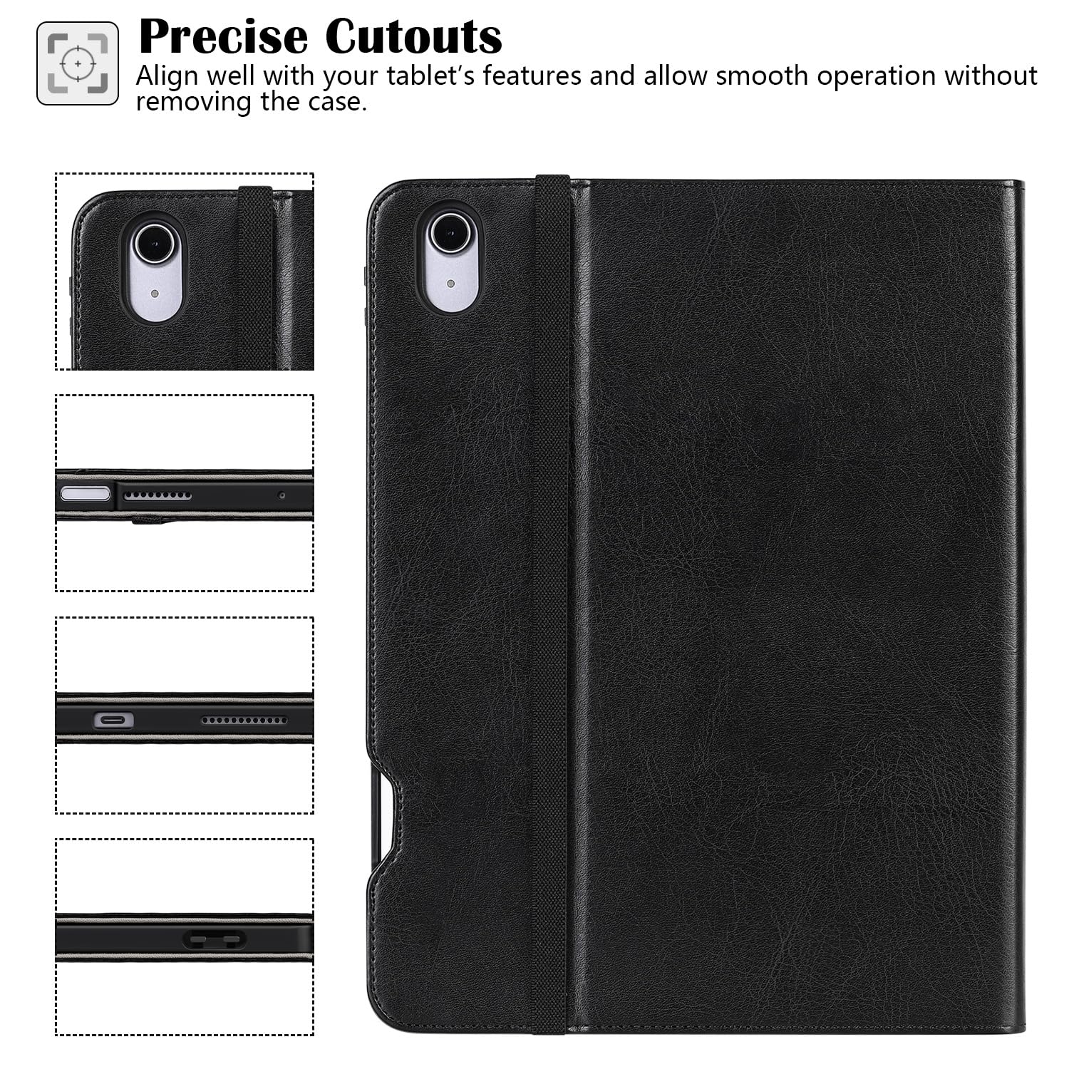 ZtotopCases for IPad Air 11 Inch M2(2024) Case, IPad Air 5th Generation (2022)/ 4th Generation (2020) 10.9 Inch Case with Pencil Holder, Multi-Angle Viewing Leather Folio Cover with Pocket, Black