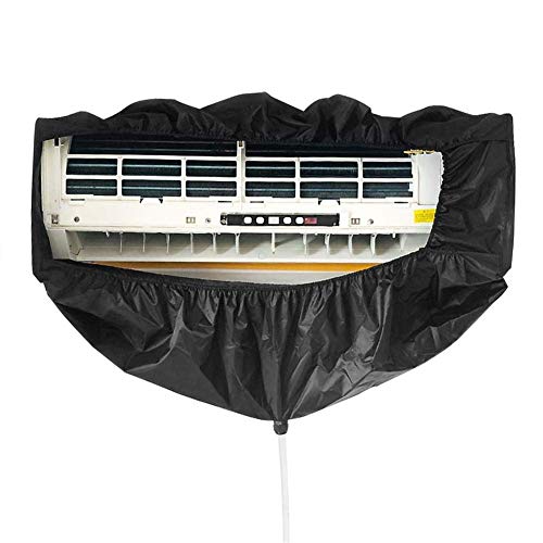 Air Conditioning Bag, Wall-Mounted Waterproof Air Conditioner Protector Bag Washing Cover for Home Office, Black