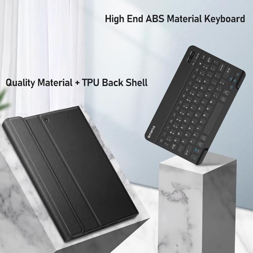 FINTIE Keyboard Case for iPad 9th / 8th / 7th Generation (2021/2020/2019) 10.2 Inch, Soft TPU Back Stand Cover with Pencil Holder, Magnetically Detachable Wireless Bluetooth Keyboard, Black