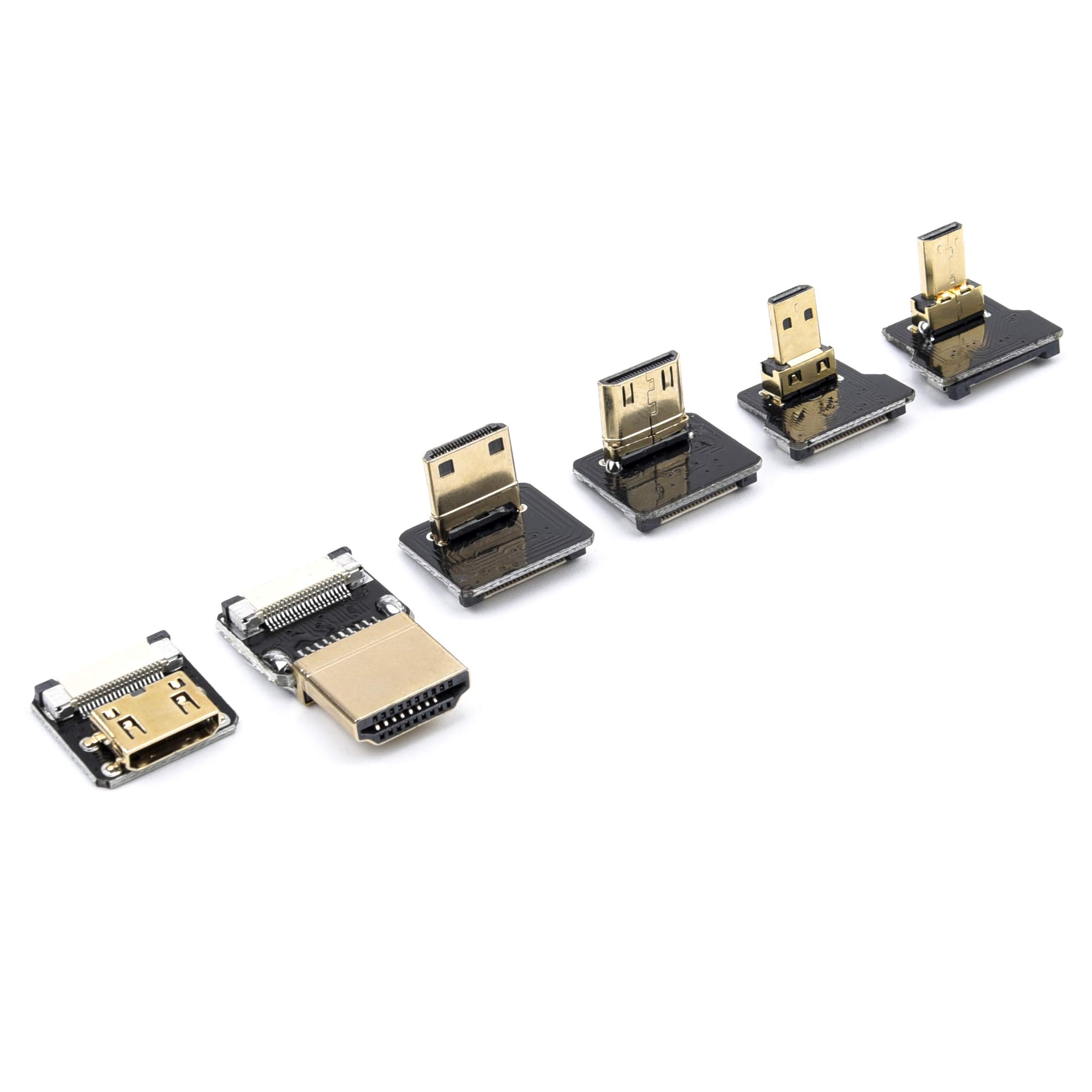 FPVKing FPV for HDMI-compatible Flat Ribbon Cable with Standard, Mini and Micro Connectors Bundle Set for Multicopter Aerial Photography