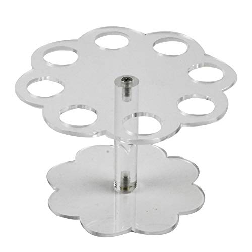 HMROVOOM 8 Holes Ice Cream Cone Holder,Acrylic Ice Cream Stand,Cone Holder Rack for Party Wedding Birthday(8 Holes Flower Shape)