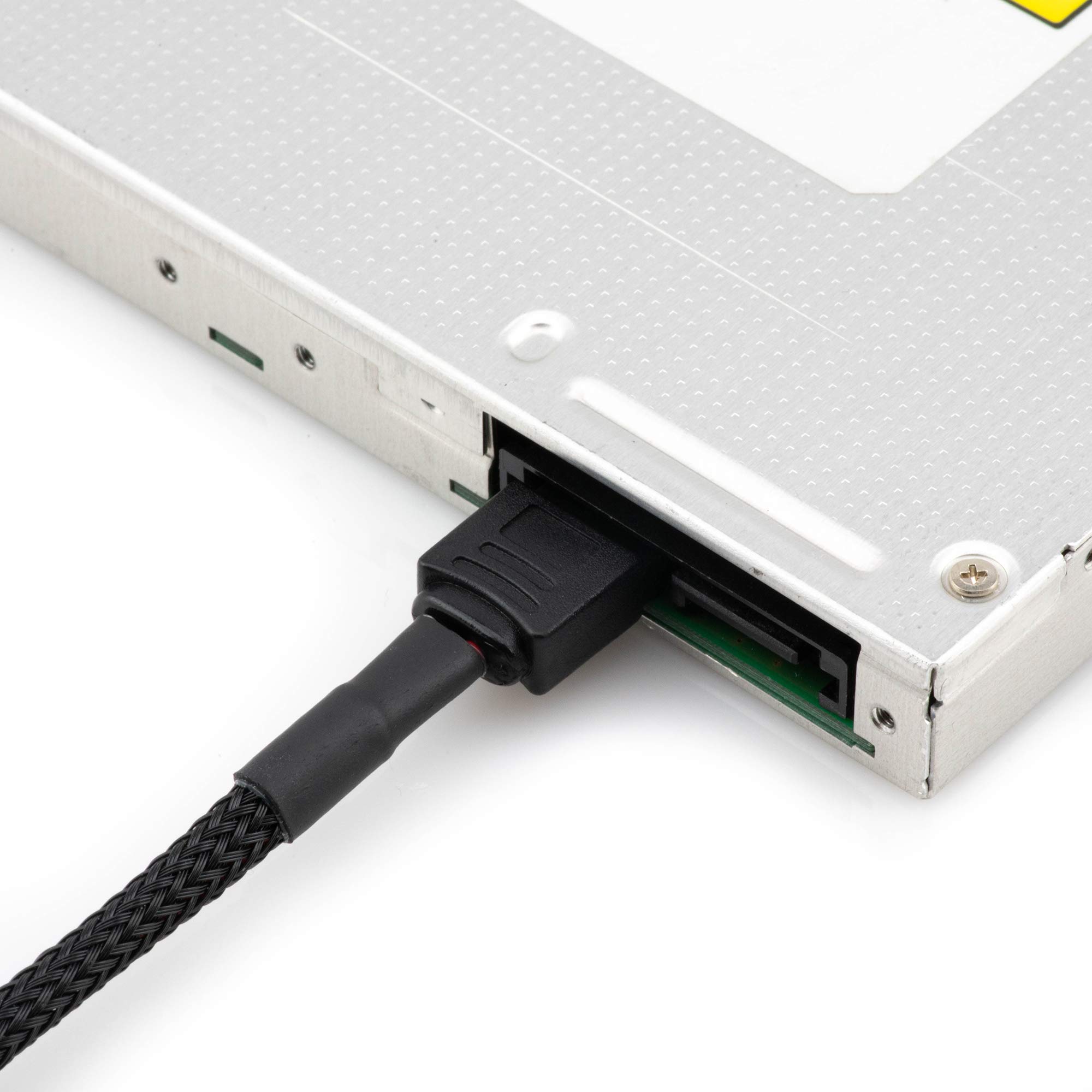 CRJ Slimline SATA Power Adapter Cable - 12-inch (30cm), Black Sleeved - Power 6-Pin Slimline SATA Disk Drives with a 15-Pin SATA Power Supply Connector
