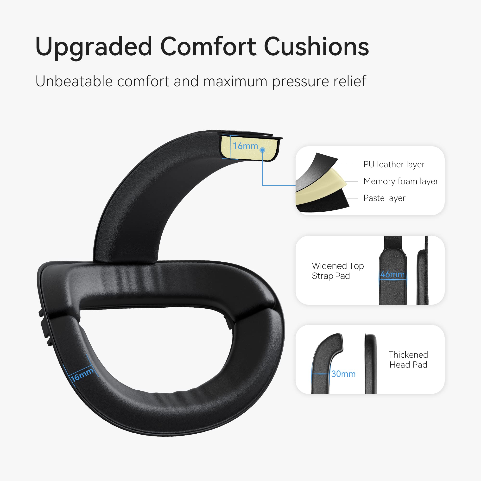 KIWI design Comfort Head Strap Accessories with 3 in 1 Battery Holder Strap, Enhanced Support and Extending Playtime, Compatible with Quest 2 (Battery Not Included)